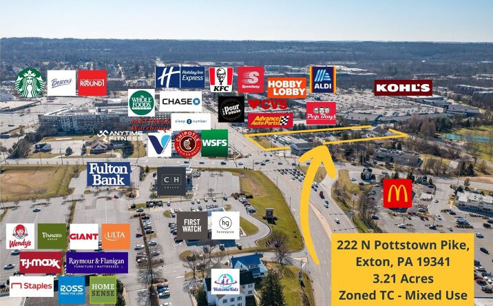 222 N POTTSTOWN PIKE Exton PA 19341-2208 APN: 41-5-30.2 | Crexi.com
