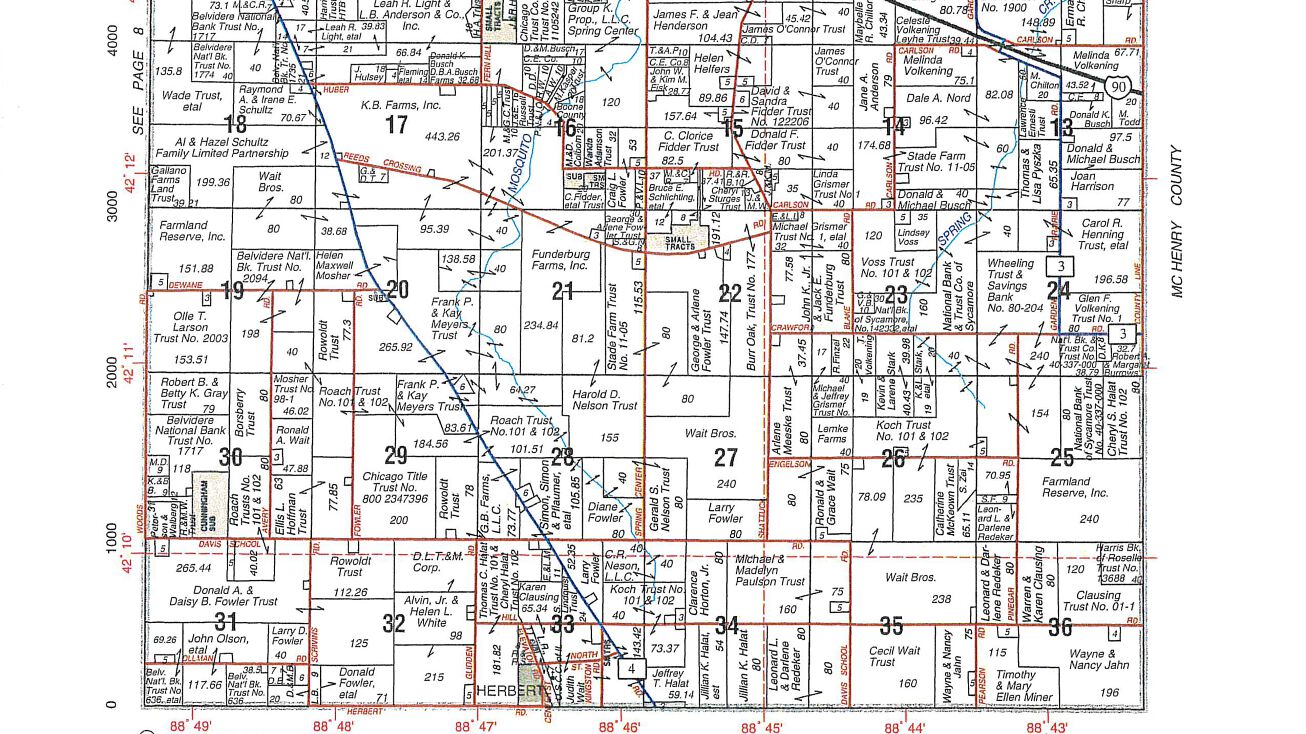 Section 1 Spring Twp & Section 36 Bonus Township, Garden Prairie, IL ...