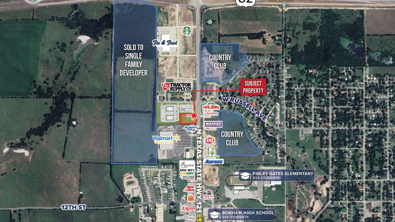 SWC 121 & Russell Ave, Bonham, TX 75418, Bonham, TX 75418 | Crexi.com