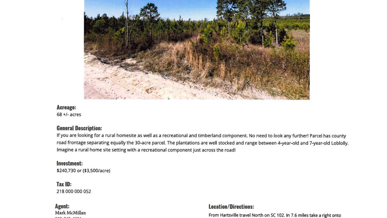 Tract 6566C, McBee, SC 29101 | Crexi.com
