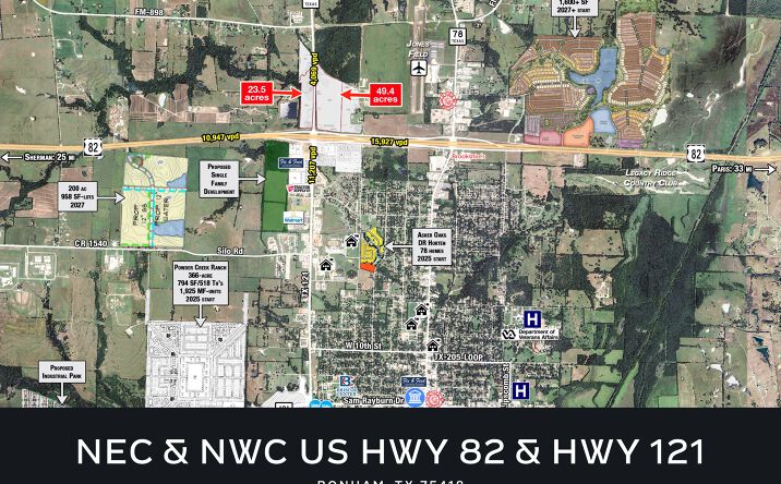 NEC & NWC US Hwy 82 & Hwy 121, Bonham, TX 75418 | Crexi.com