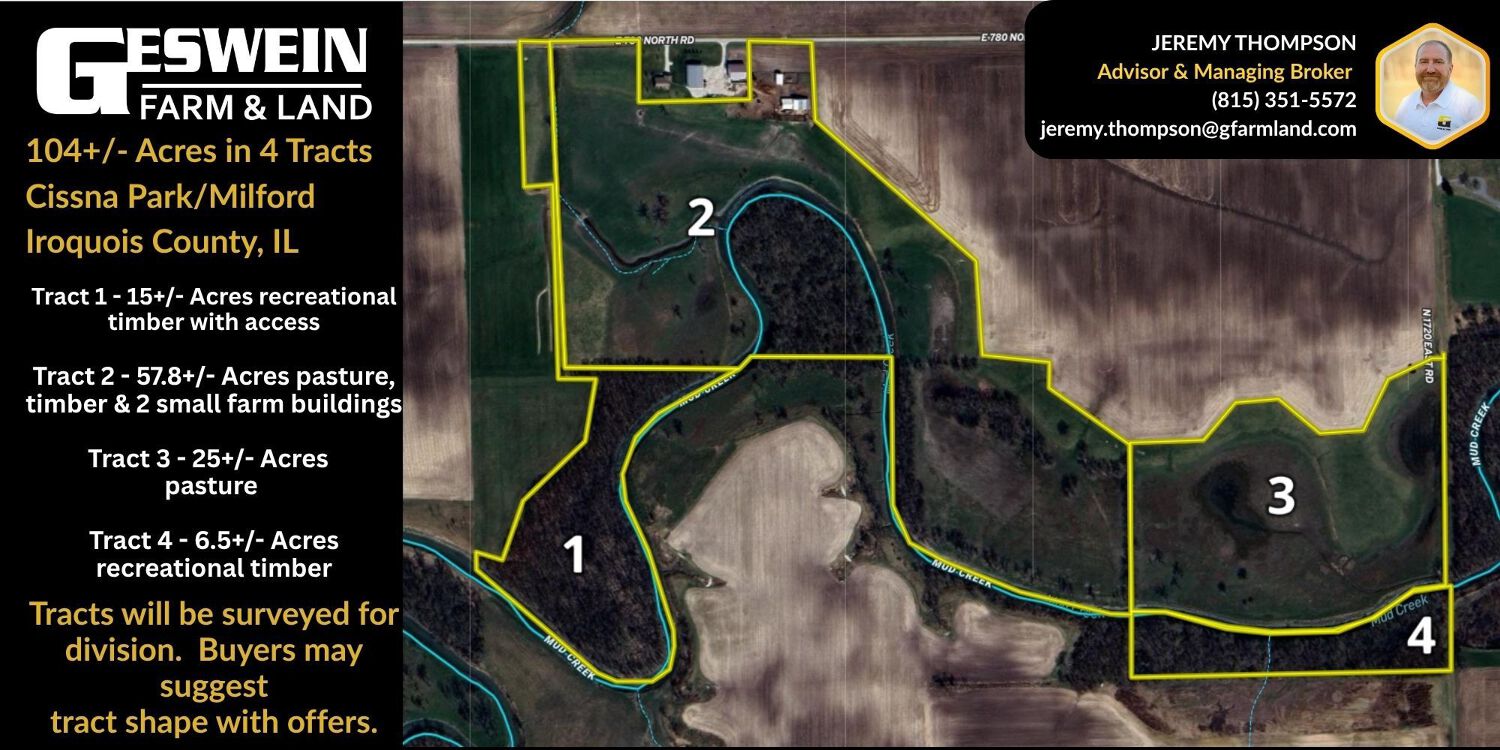 25 +/- Acres Fenced in Pasture on Mud Creek, Sheldon, IL 60966 | Crexi.com