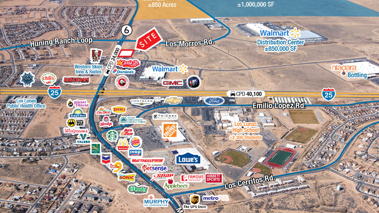 NWQ I-25 & NM Highway 6, Los Lunas, NM 87031 - Land for Lease