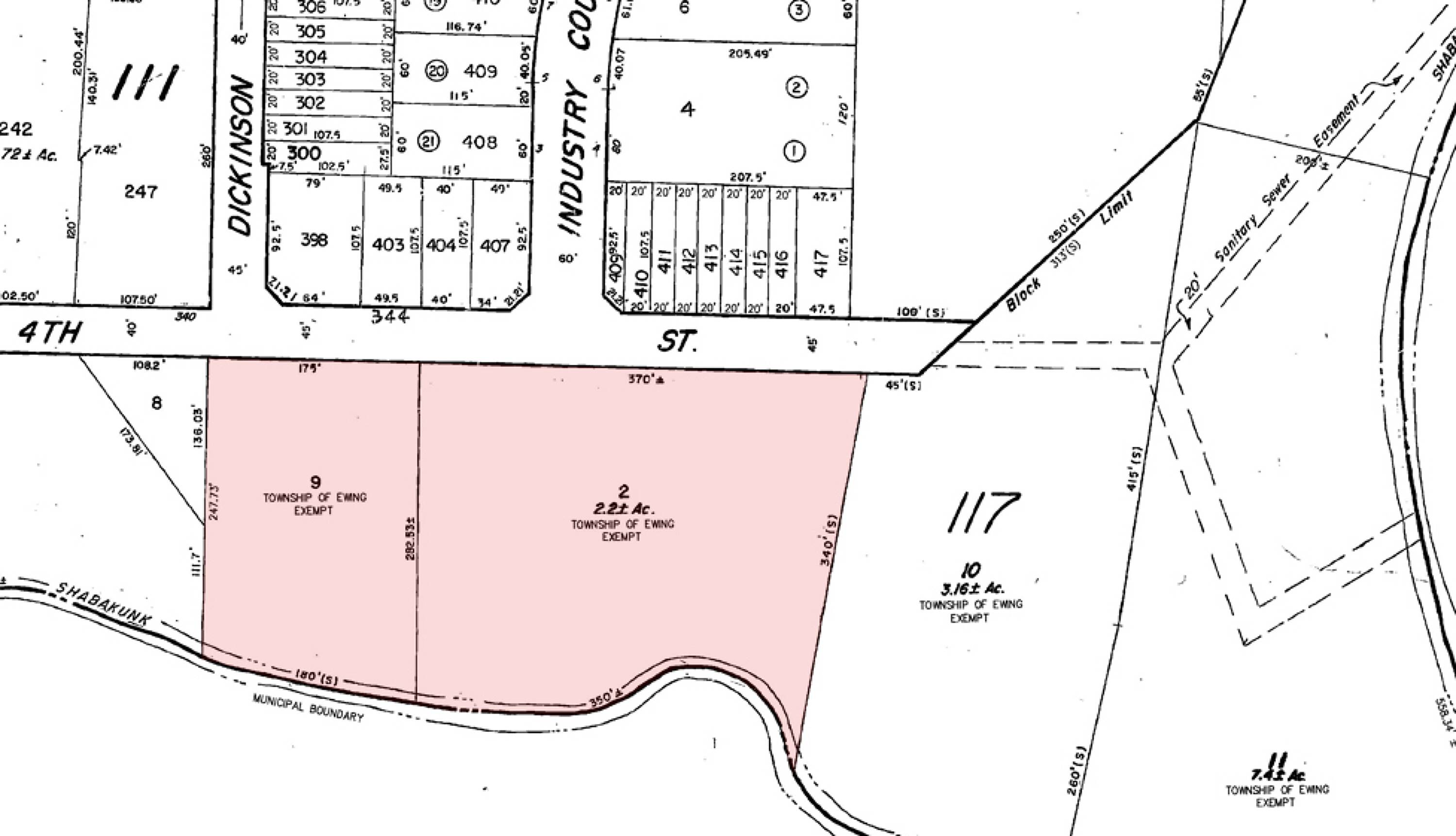 Ewing Township Zoning Map